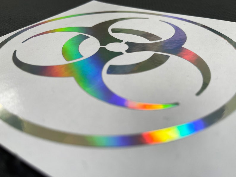 Rainbow Holographic BIOHAZARD 14CM Car Laptop Zombie Stickers Decals - Etsy