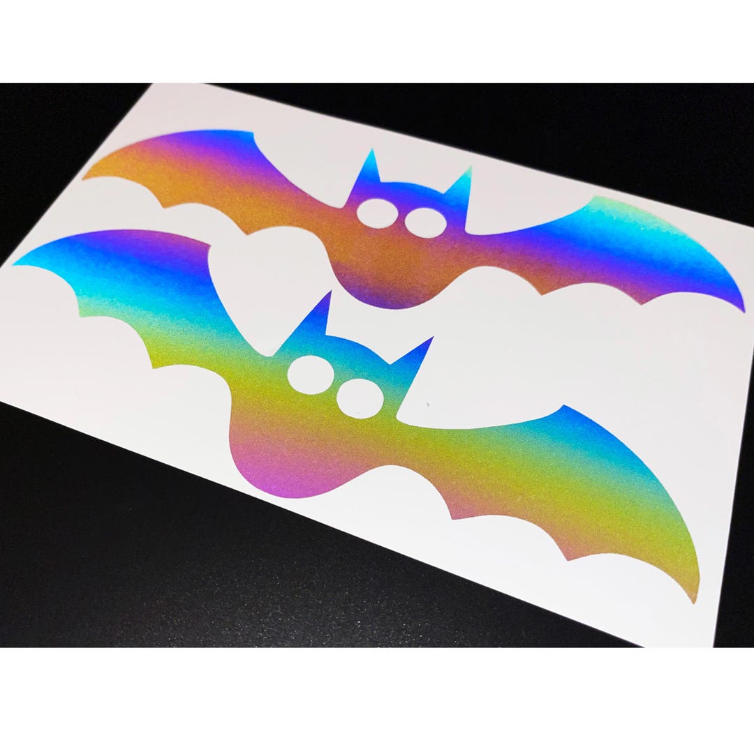 Bats (extra Large) Reflective Rainbow Bright Bike Stickers - Etsy