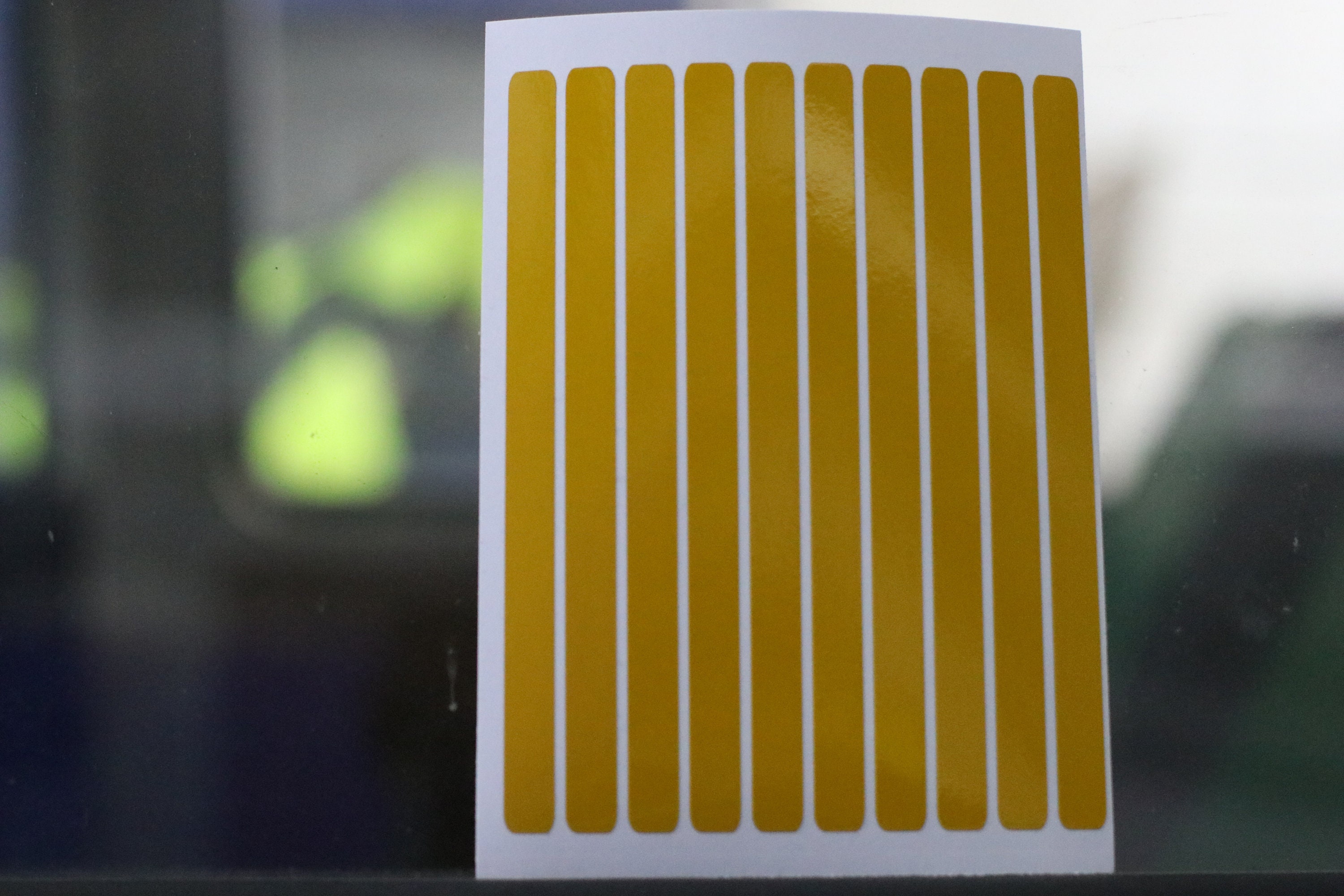 YELLOW Reflective Strip (x10) Die-cut Vinyl Stickers Decals - Car ...