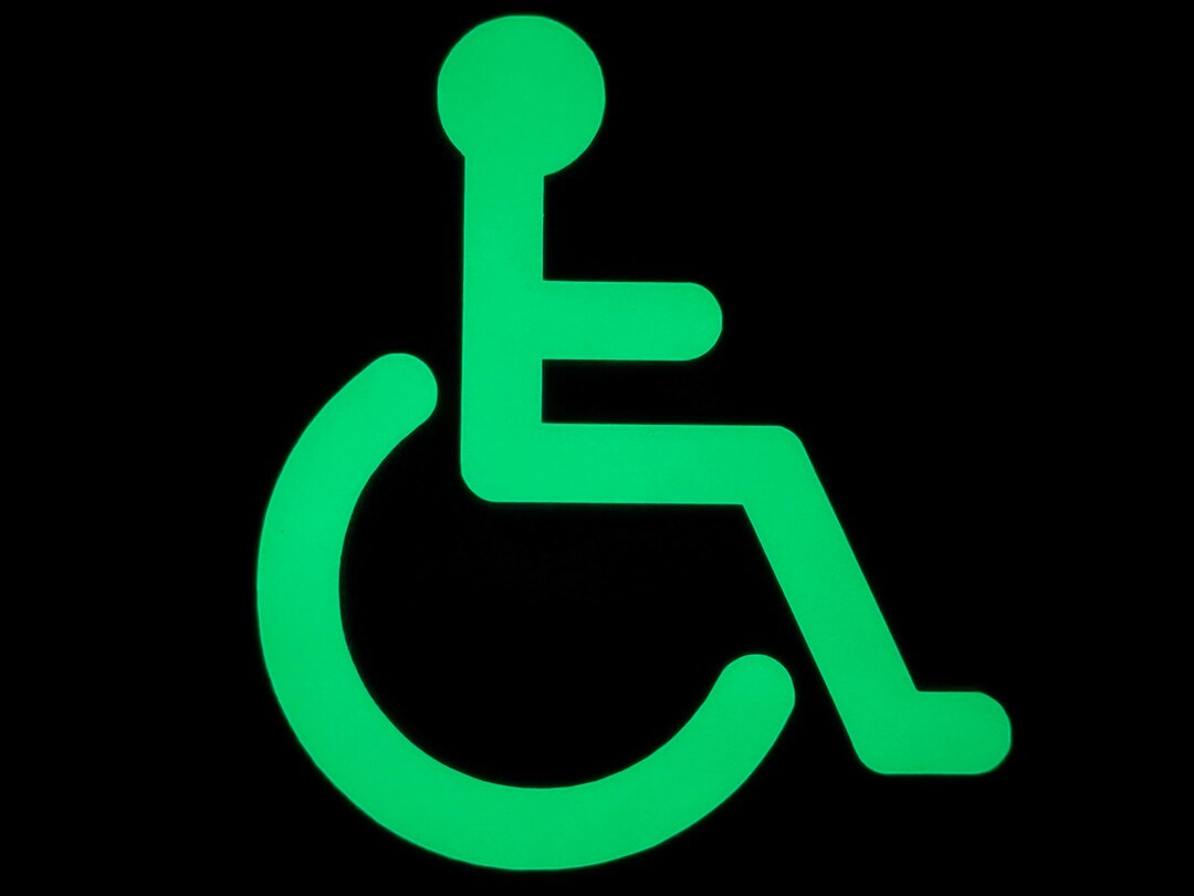 Glow in the Dark Disabled Driver Die-cut Vinyl Stickers Decals for Blue ...
