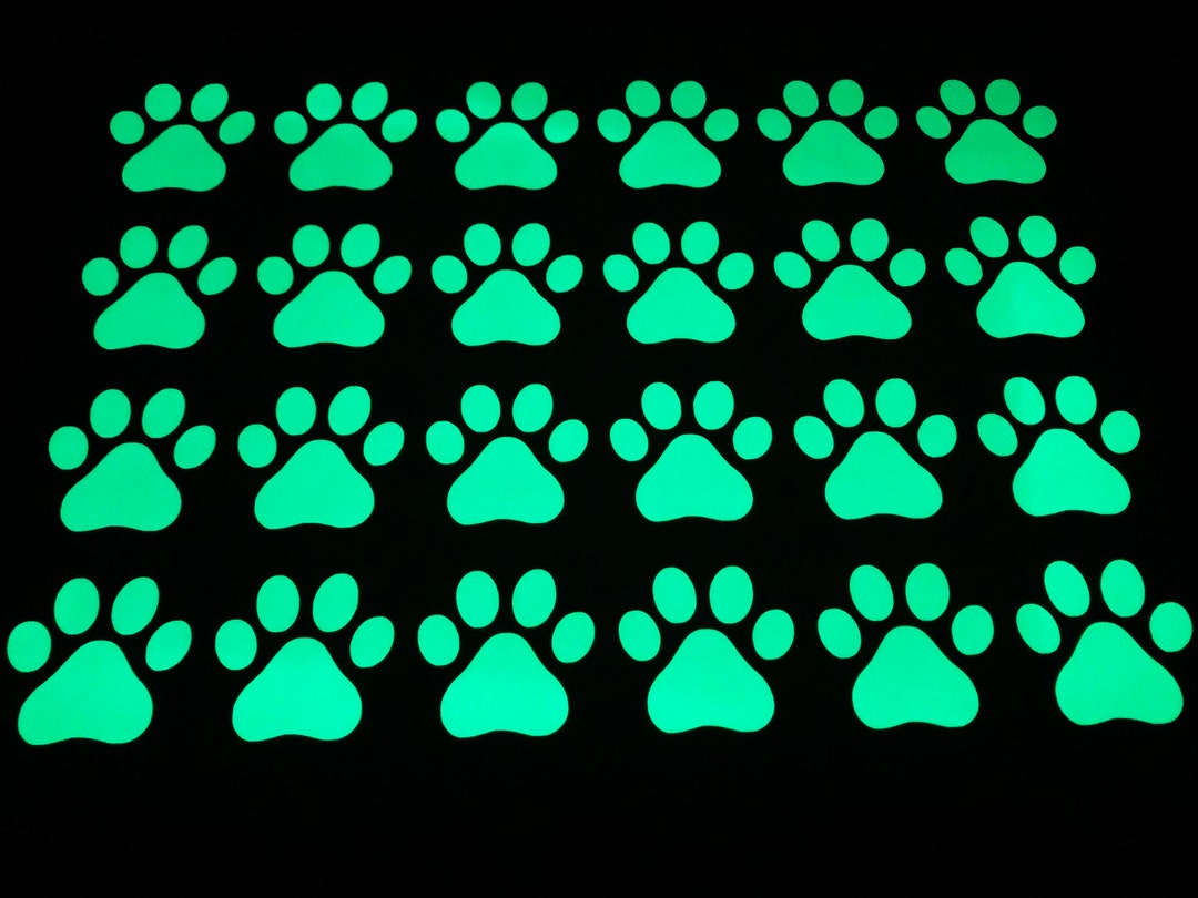 Glow in the Dark PAW PRINT A4 Sheet Stickers Peel and Stick Decals - Etsy