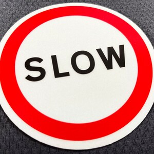 REFLECTIVE Slow Wheelie Bin Road Safety Sign Self Adhesive Sticker 15cm ...