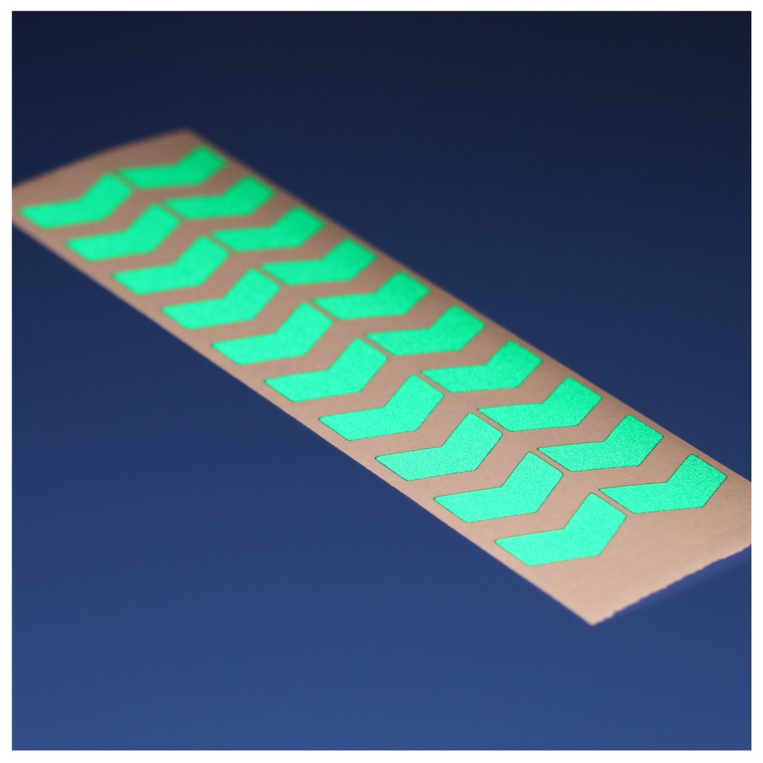GREEN Reflective 1 Inch Chevrons (x20) Die-cut Vinyl Stickers Decals ...