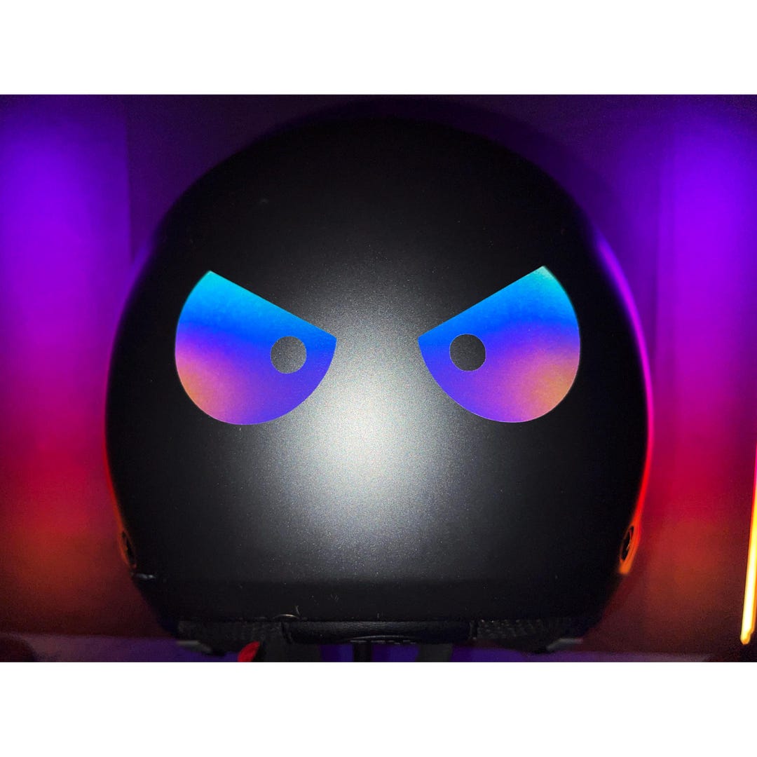 Reflective Rainbow Bright Evil Eyes Motorcycle Helmet Stickers Design 8 ...