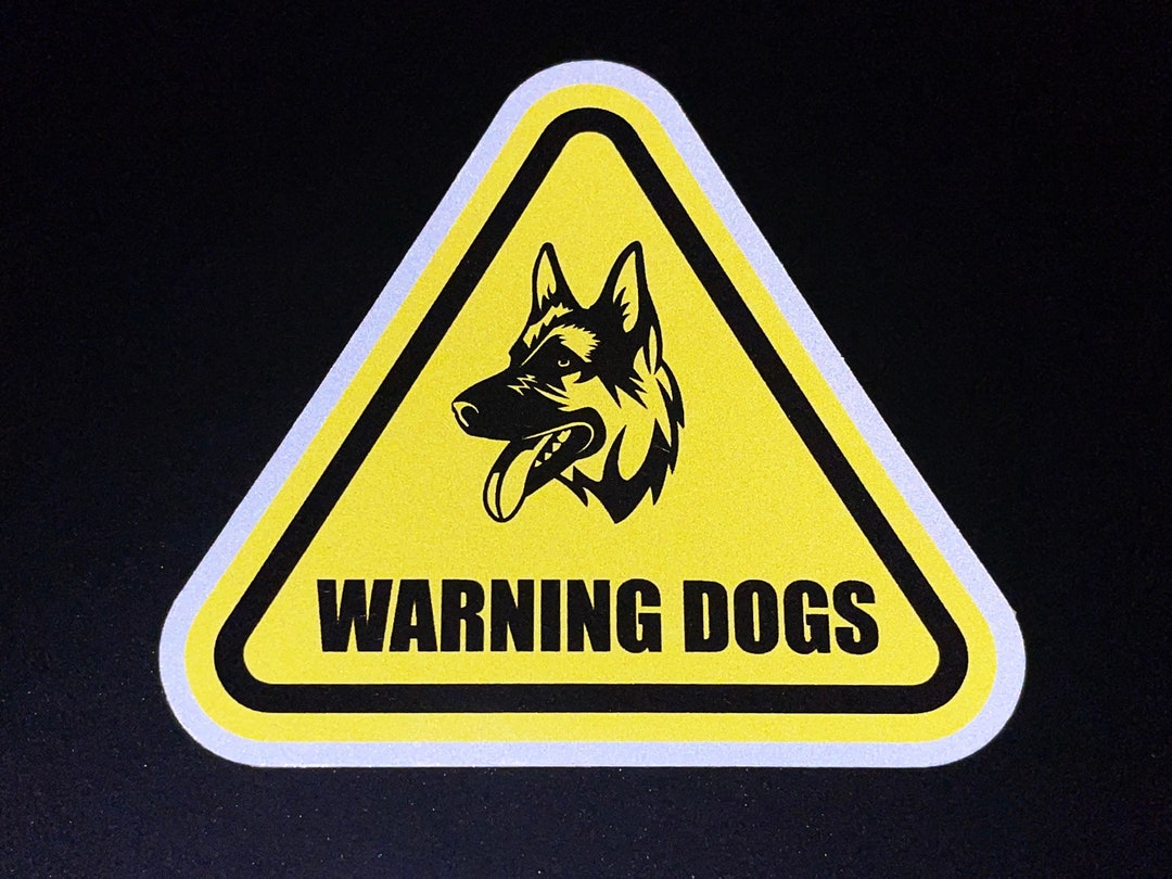 REFLECTIVE Warning Dogs TRIANGLE Security Dog K9 Handler Car Van Truck ...