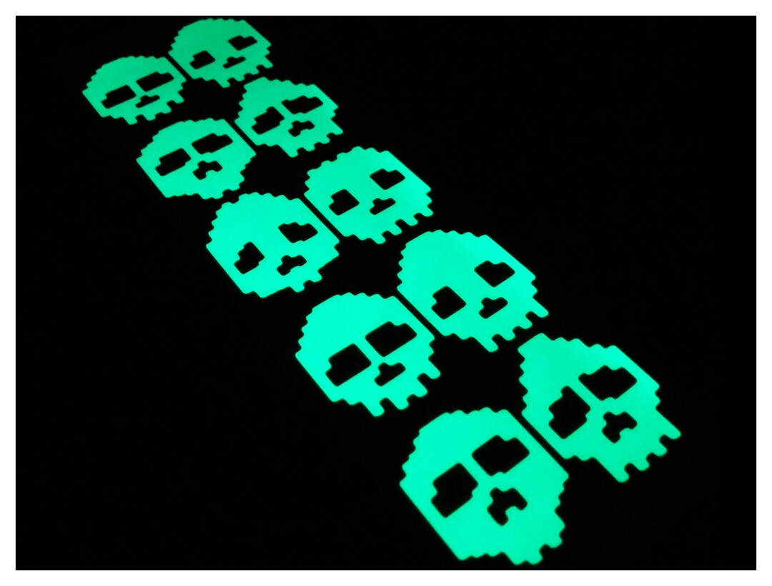 Skull (small) Glow in the Dark Stickers Peel and Stick Decals - Etsy