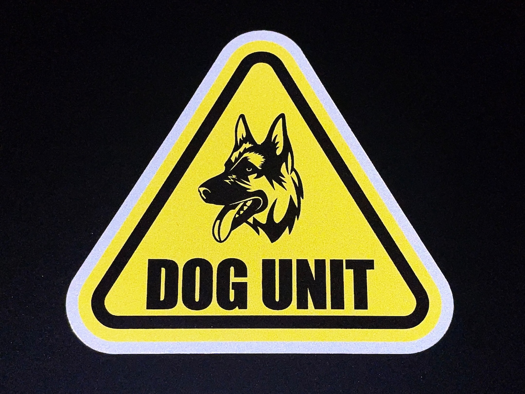 REFLECTIVE Dog Unit TRIANGLE Security Dog K9 Handler Car Van Truck ...