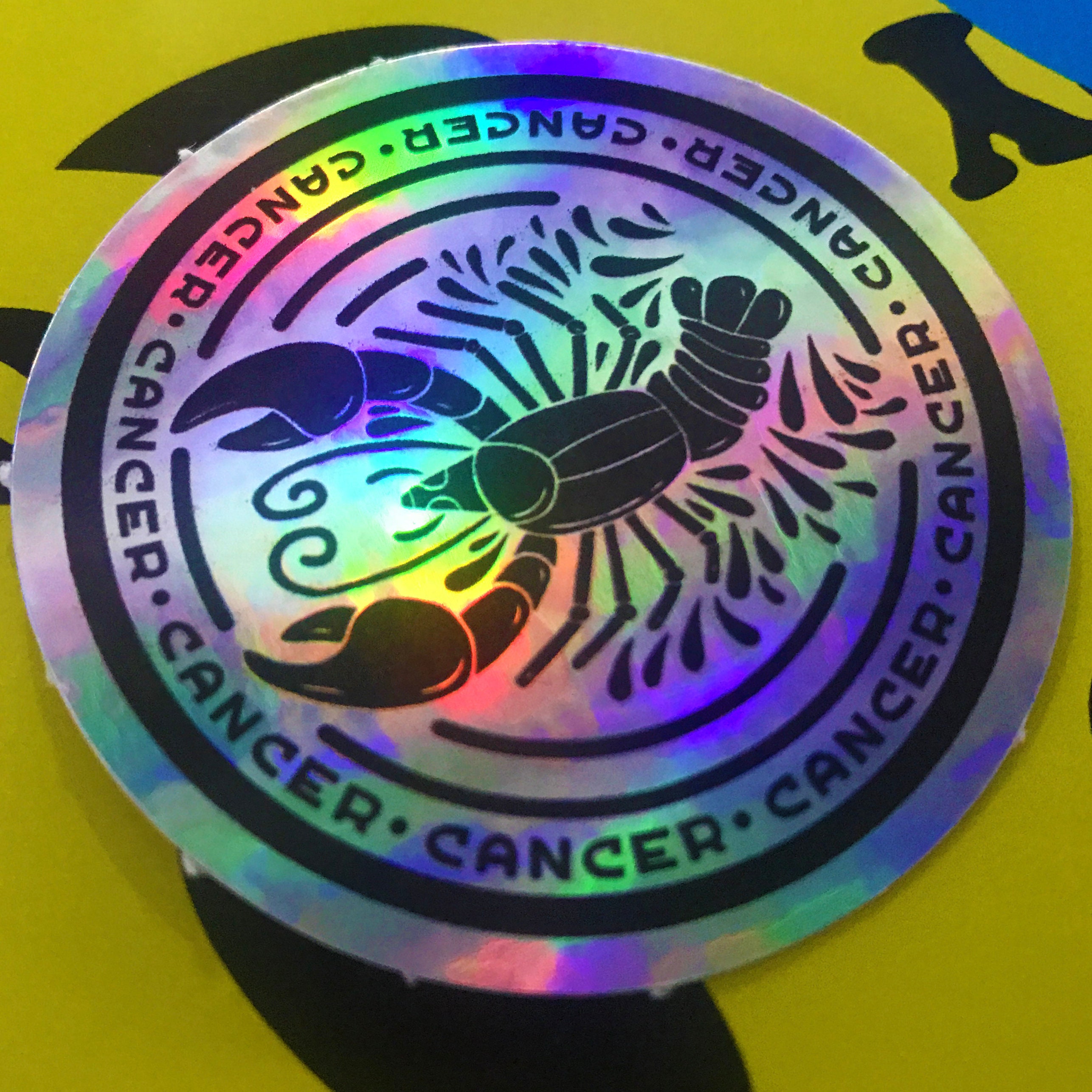 Cancer Star Sign Zodiac Horoscope Rainbow Holographic Sticker | Etsy