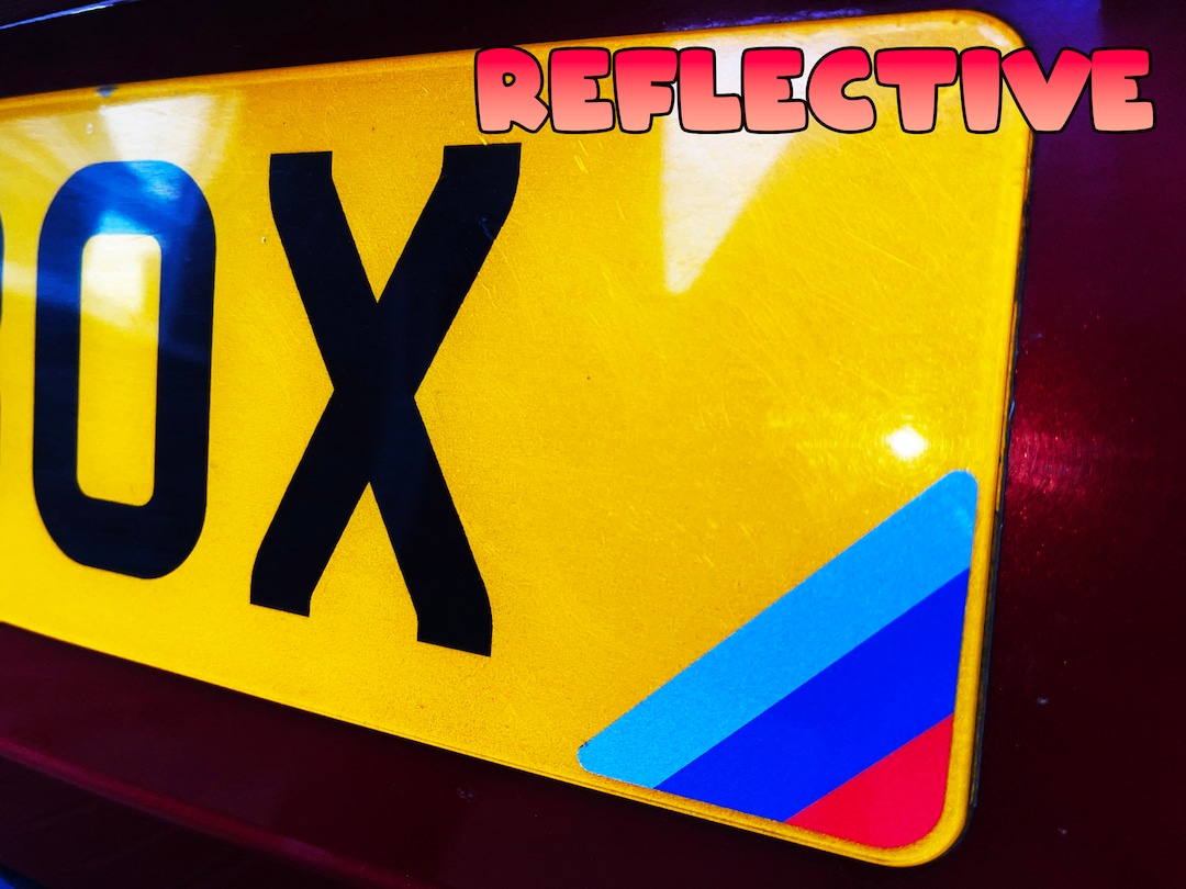 OG REFLECTIVE Number Plate Stripes Stickers Accessory for BMW M Power ...