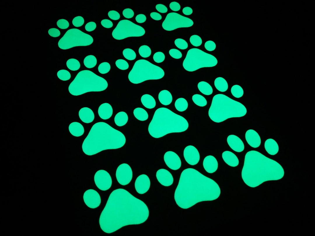 Glow in the Dark PAW PRINT A5 Sheet Stickers Peel and Stick Decals - Etsy