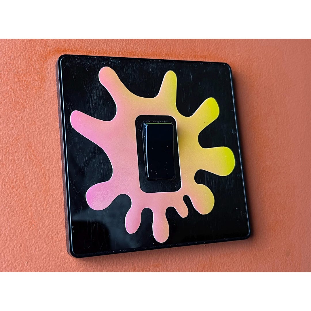 Splat SUNSET OPAL Glow in the Dark Light Switch Surround Sticker - Peel ...