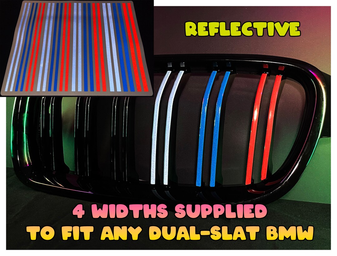 DUAL Slat REFLECTIVE Kidney Grill Stripes Stickers Accessory - Etsy