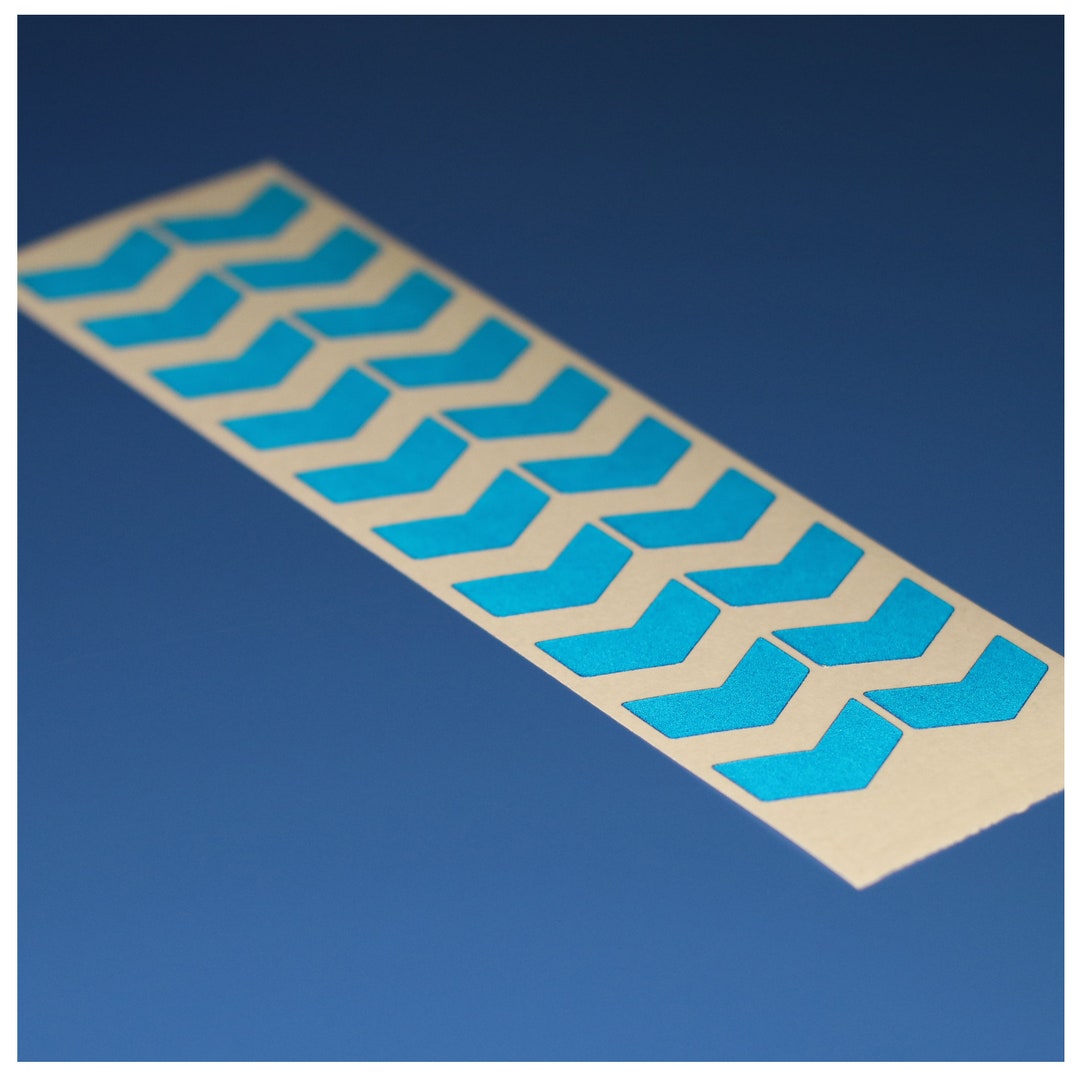 BLUE Reflective 1 Inch Chevrons (x20) Die-cut Vinyl Stickers Decals ...