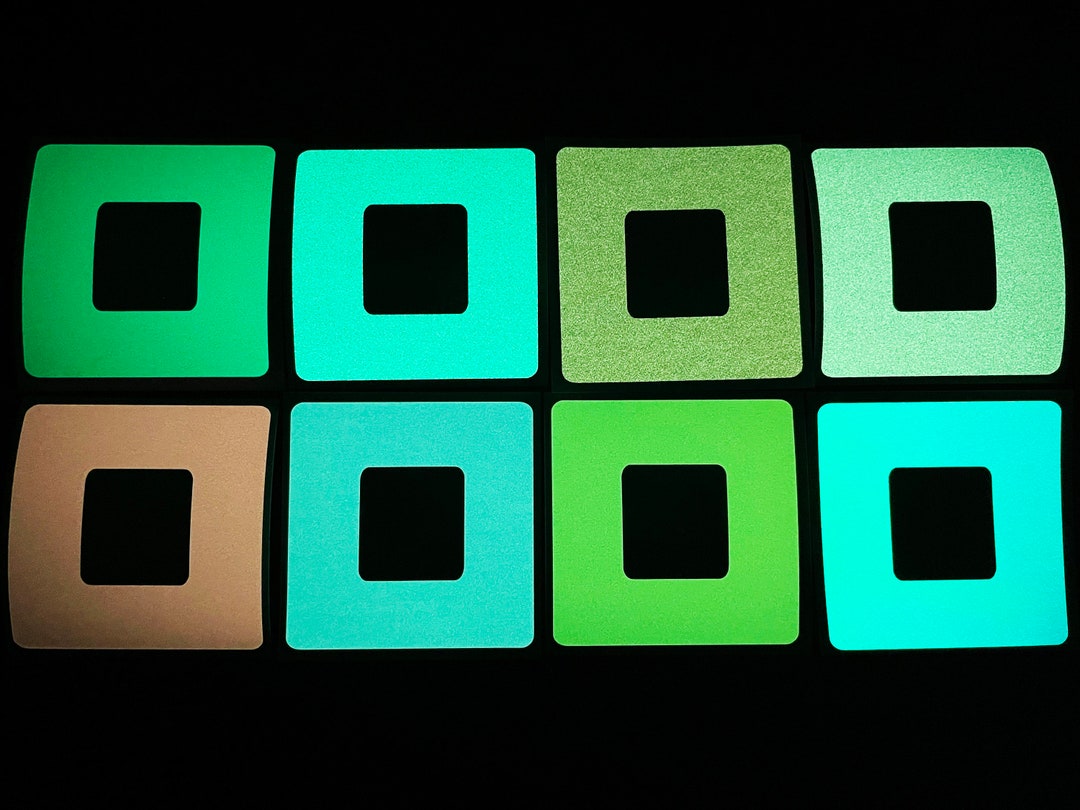 Glow in the Dark Coloured 2-gang Double Light Switch Surround Sticker ...