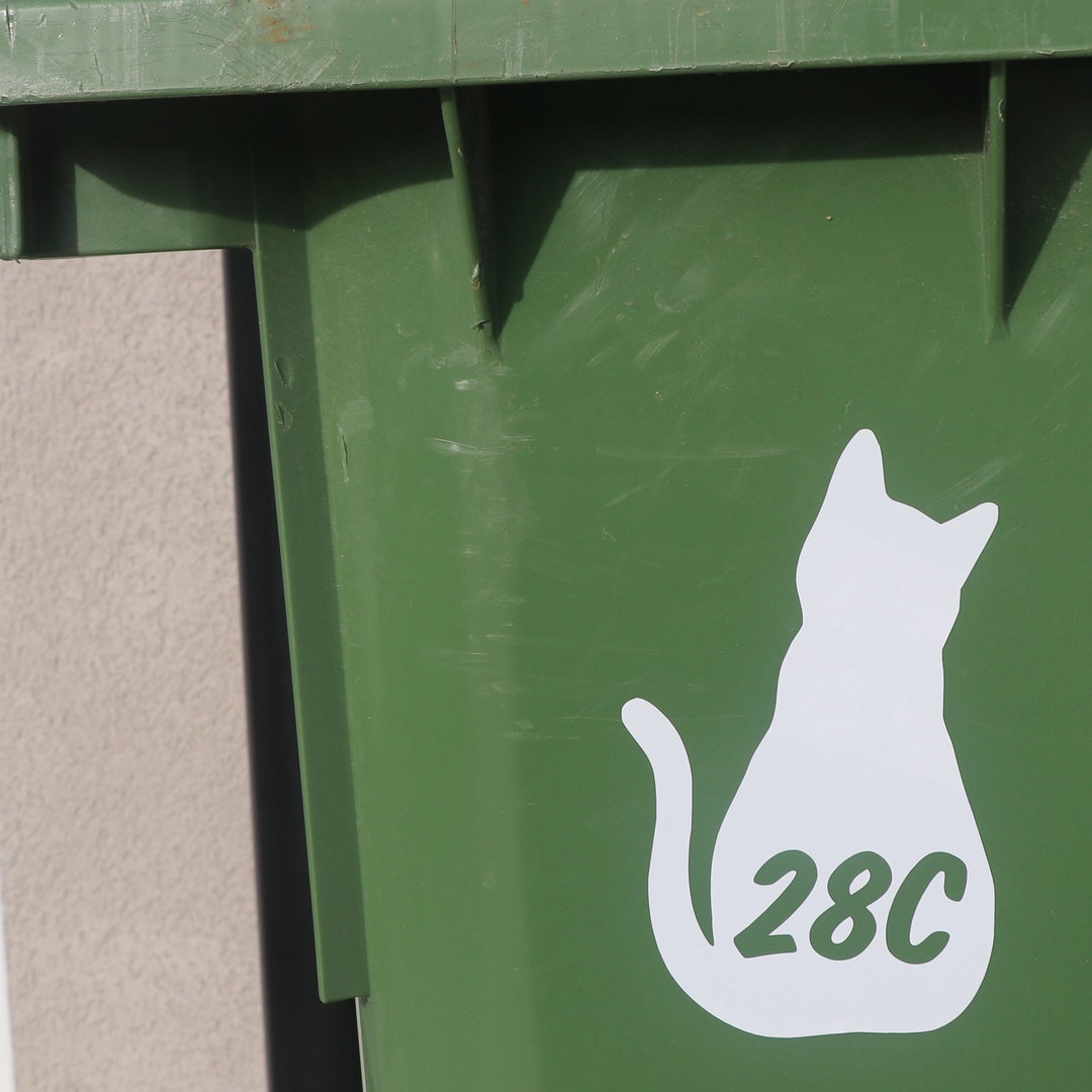 Sitting Cat Wheelie Bin Sticker - Gloss - Etsy UK
