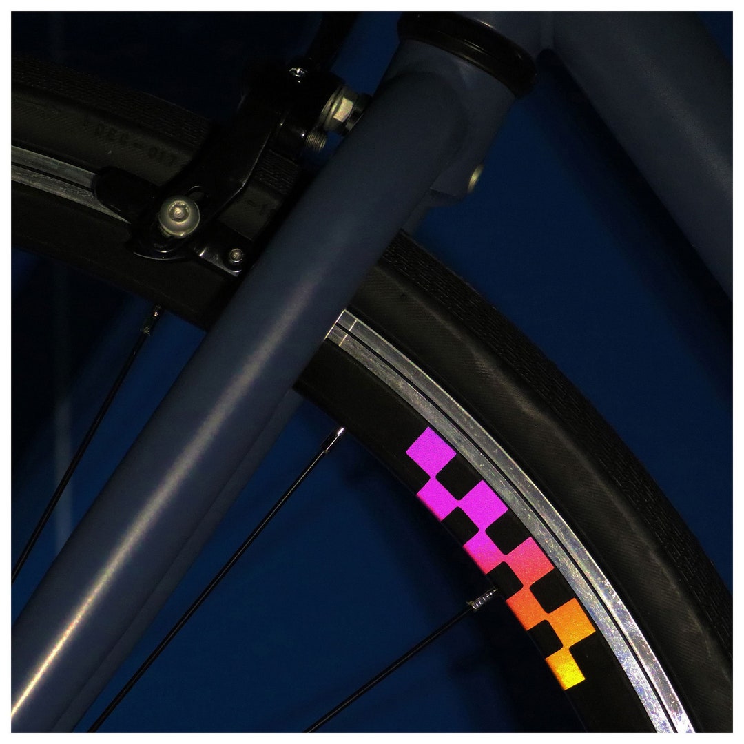 Veloviz REFLECTIVE Racing Flag Bike Wheel Rim Stickers Decals - Etsy