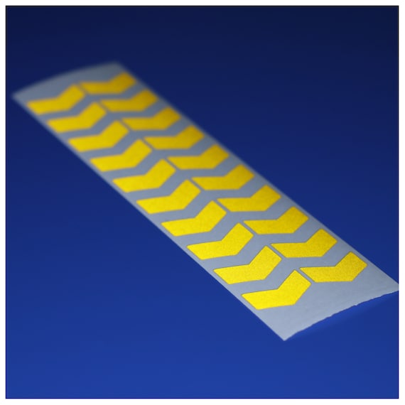YELLOW Reflective 1 Inch Chevrons x20 Die-cut Vinyl Stickers | Etsy