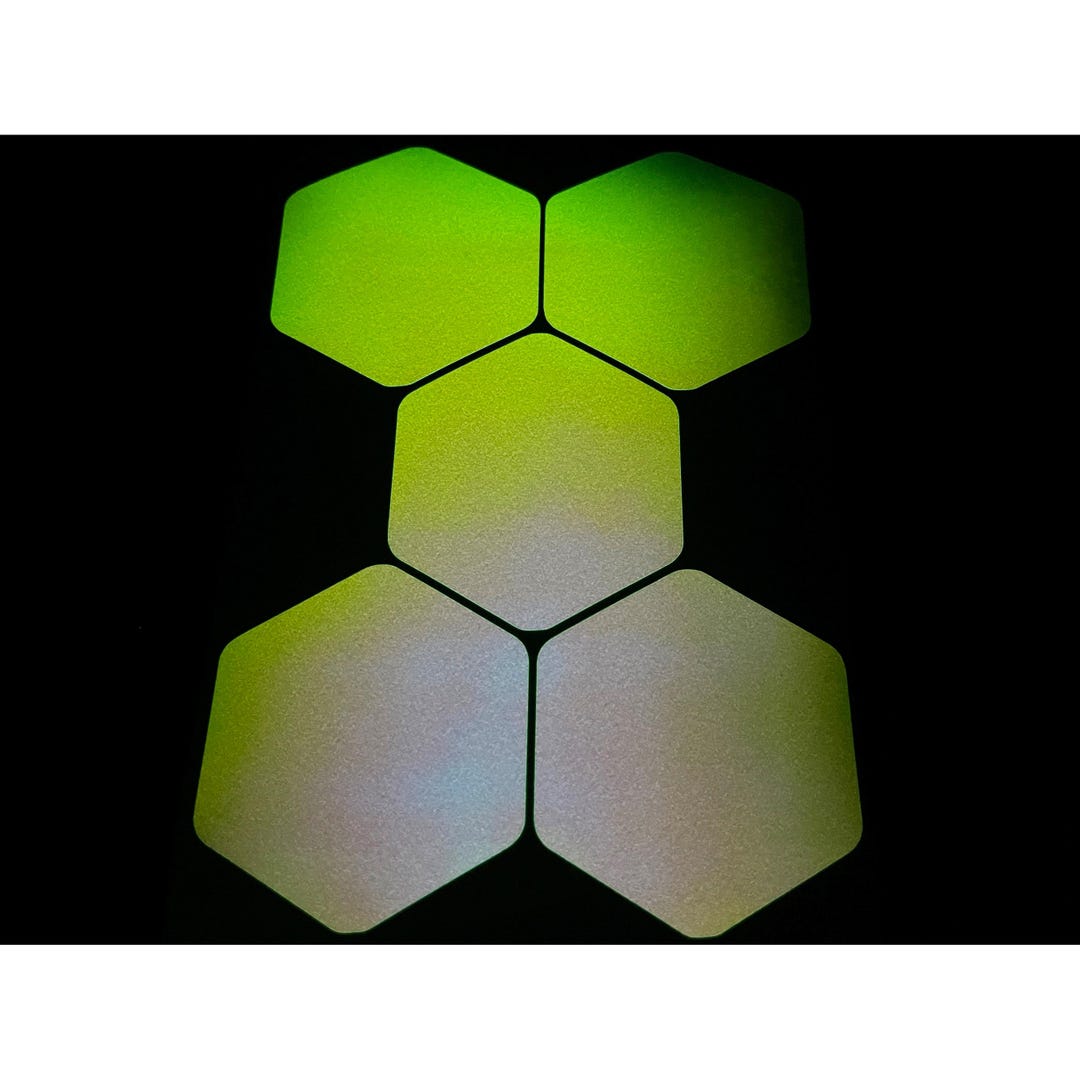 Hexagon (extra Large) SUNSET OPAL Glow in the Dark Stickers Peel and ...