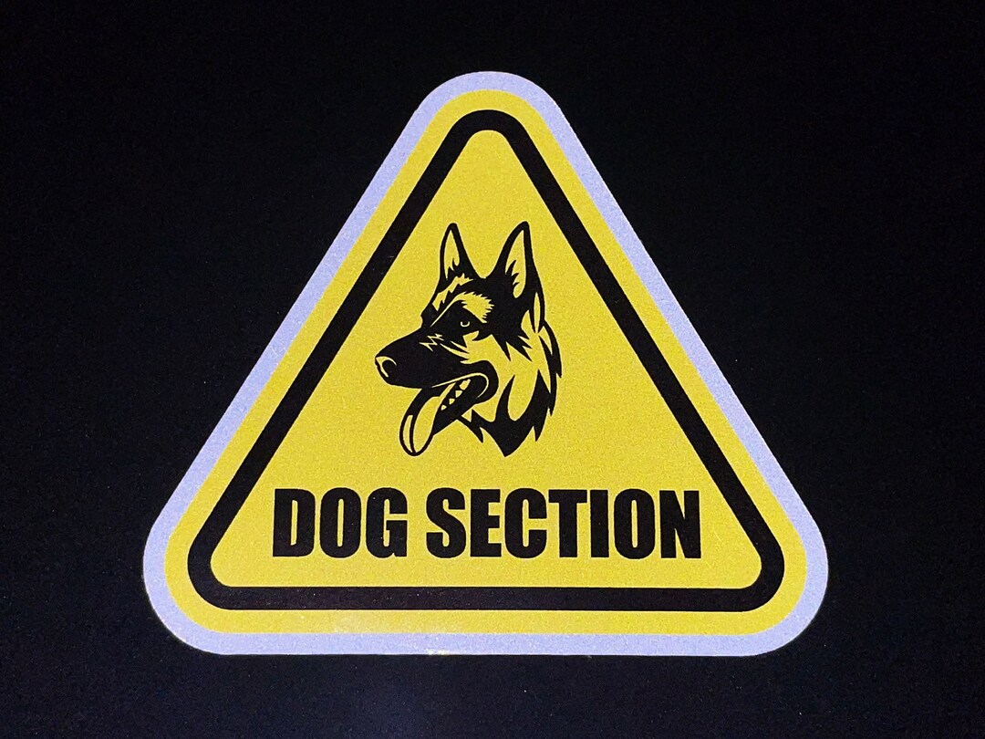 REFLECTIVE Dog Section TRIANGLE Security Dog K9 Handler Car Van Truck ...