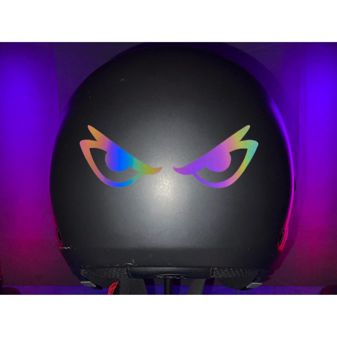 Reflective Rainbow Bright Evil Eyes Motorcycle Helmet Stickers Design ...