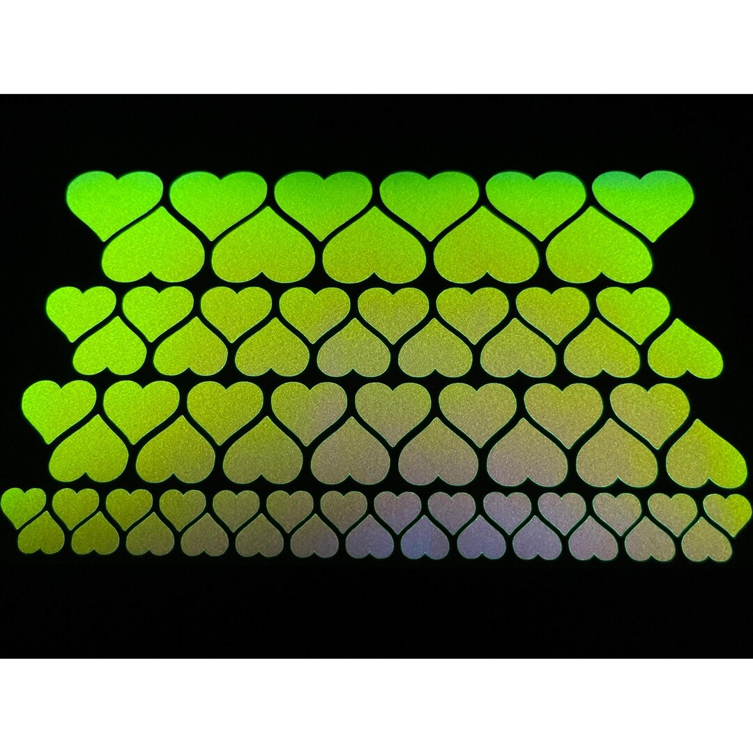 Heart (assorted) SUNSET OPAL Glow in the Dark Stickers Peel and Stick ...