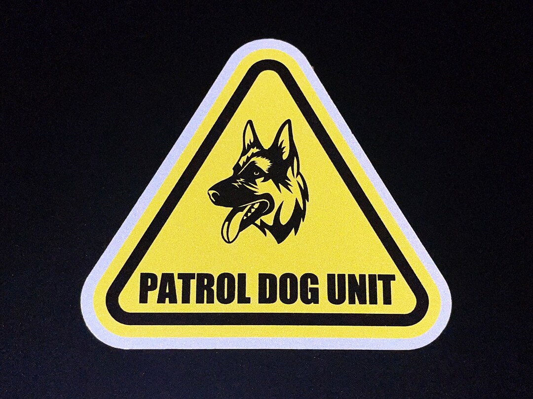 REFLECTIVE Patrol Dog Unit TRIANGLE Security K9 Handler Car Van Truck ...