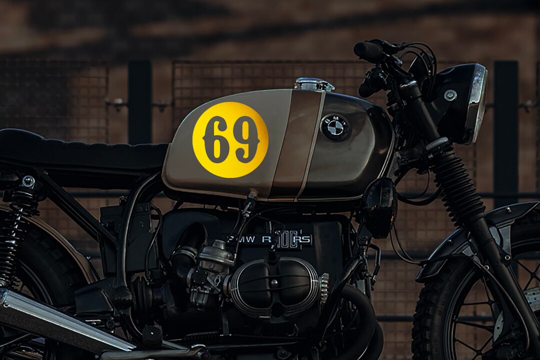 Veloviz 19cm REFLECTIVE Vintage Cafe Racer Style Motorcycle Gas Fuel Tank Sticker Decal - Choose ...