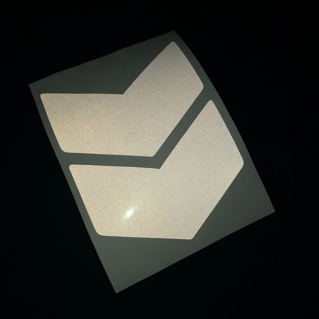 Reflective Stickers 5 Inch SILVER Chevrons (x2) Die-cut Vinyl Decals ...