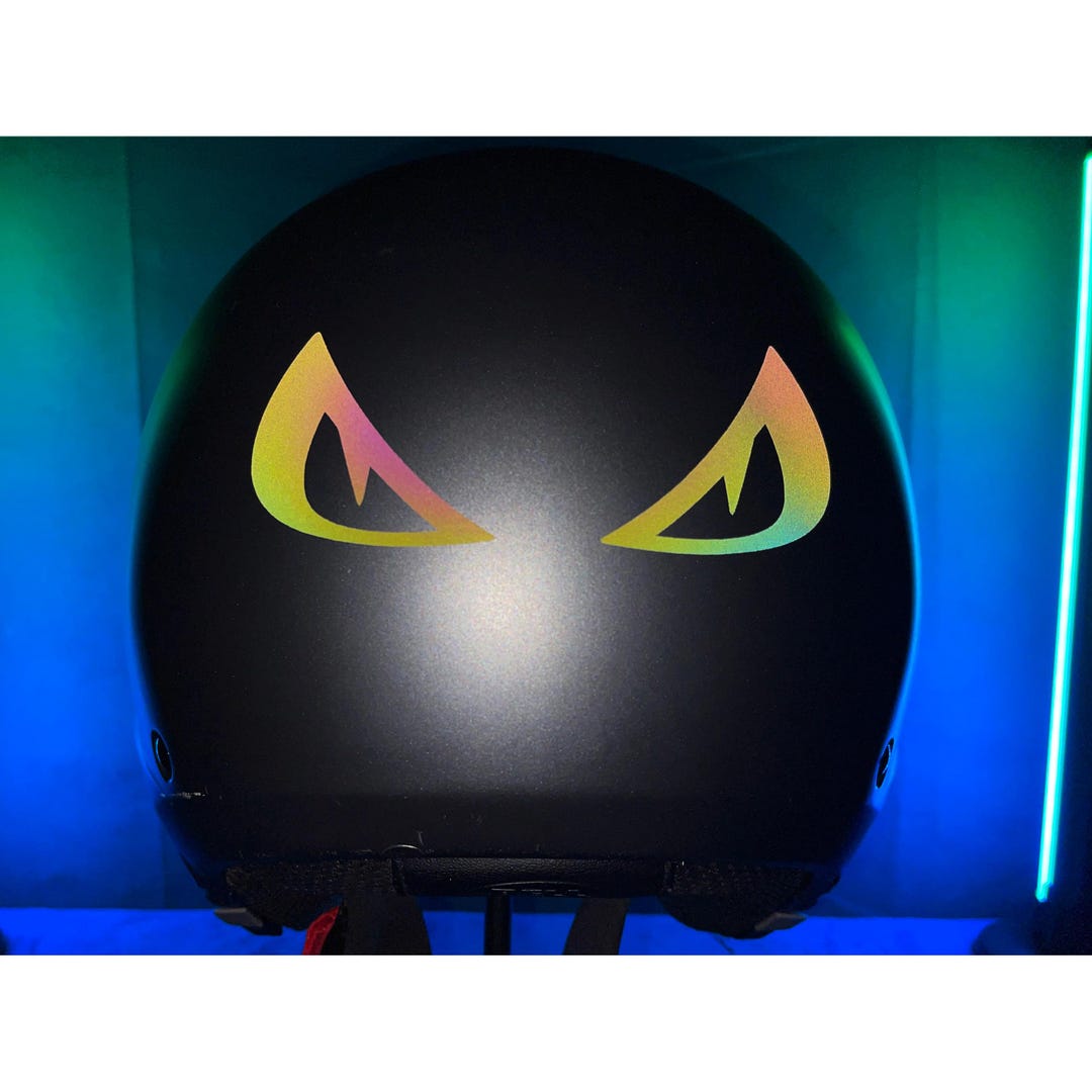 Reflective Rainbow Bright Evil Eyes Motorcycle Helmet Stickers Design 2 ...