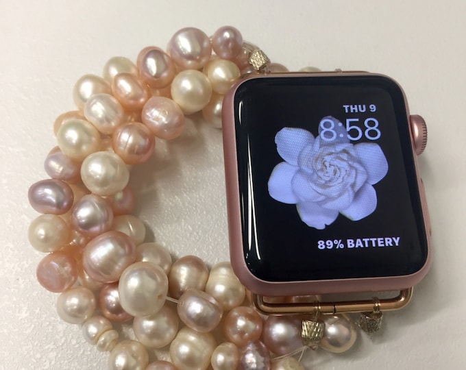 Apple Watch Iwatch Natural Freshwater Band - Etsy