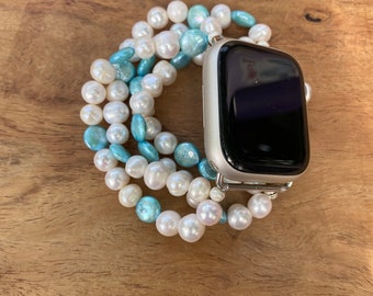 Apple Watch Iwatch Natural Freshwater Band - Etsy