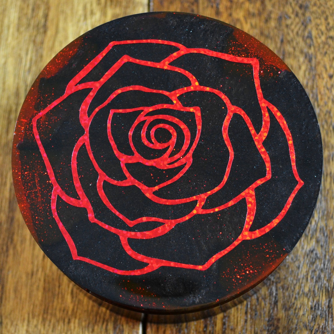 Resin Dice Vault Black and Red Goth With Red Rose Vinyl Decal Readymade ...