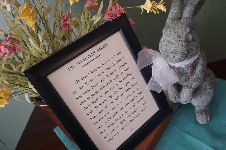 Poster Velveteen Rabbit "becoming Real" Quote, Printable Art, Book Page ...