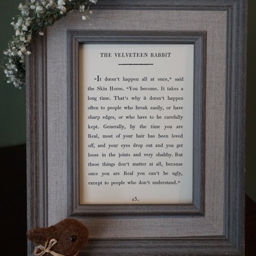 Medium Velveteen Rabbit becoming Real Quote - Etsy