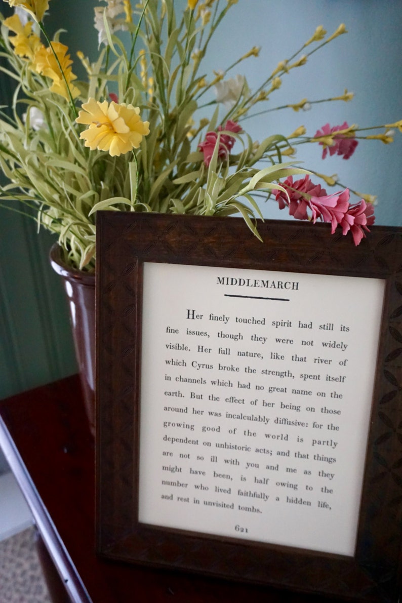 Poster Middlemarch Home Quote, George Eliot, Printable Art, Book Page ...