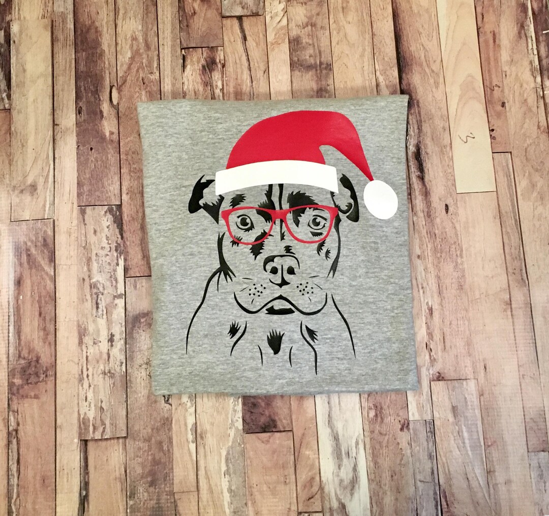 Christmas Santa Pitbull Shirt - Etsy