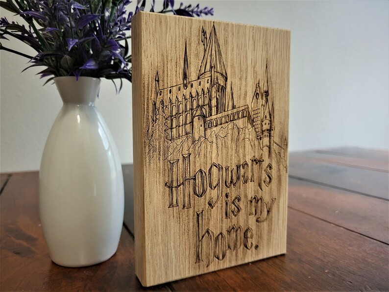Harry Potter Sign Engraved Wood Sign Plaque Hogwarts is My - Etsy