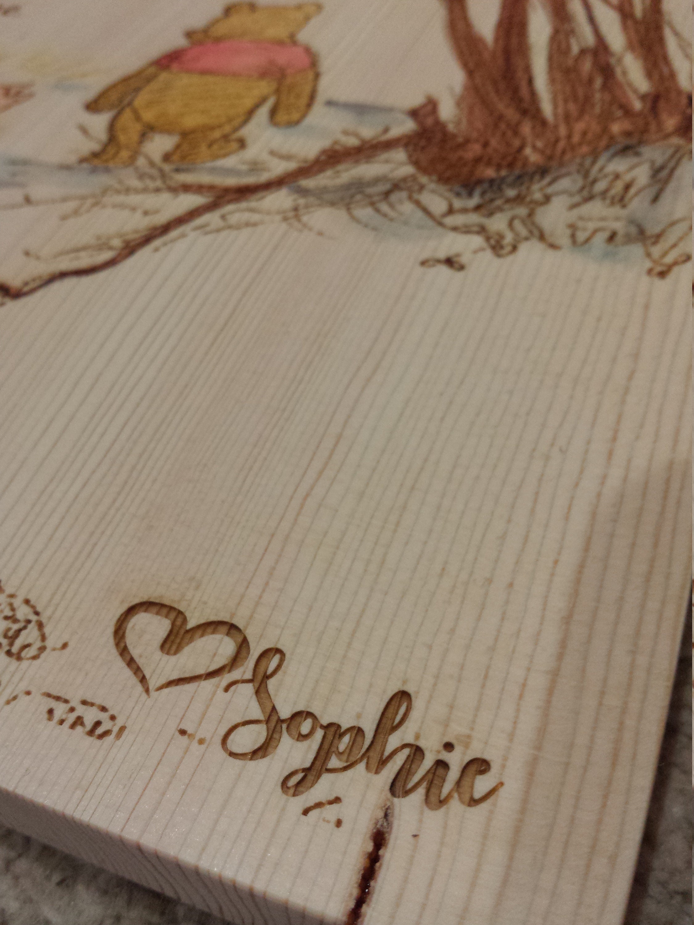 Winnie the Pooh Hand Painted and Engraved Large Wood Sign - Etsy