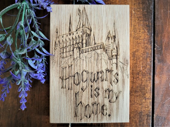 Harry Potter Sign Engraved Wood Sign Plaque Hogwarts is My - Etsy