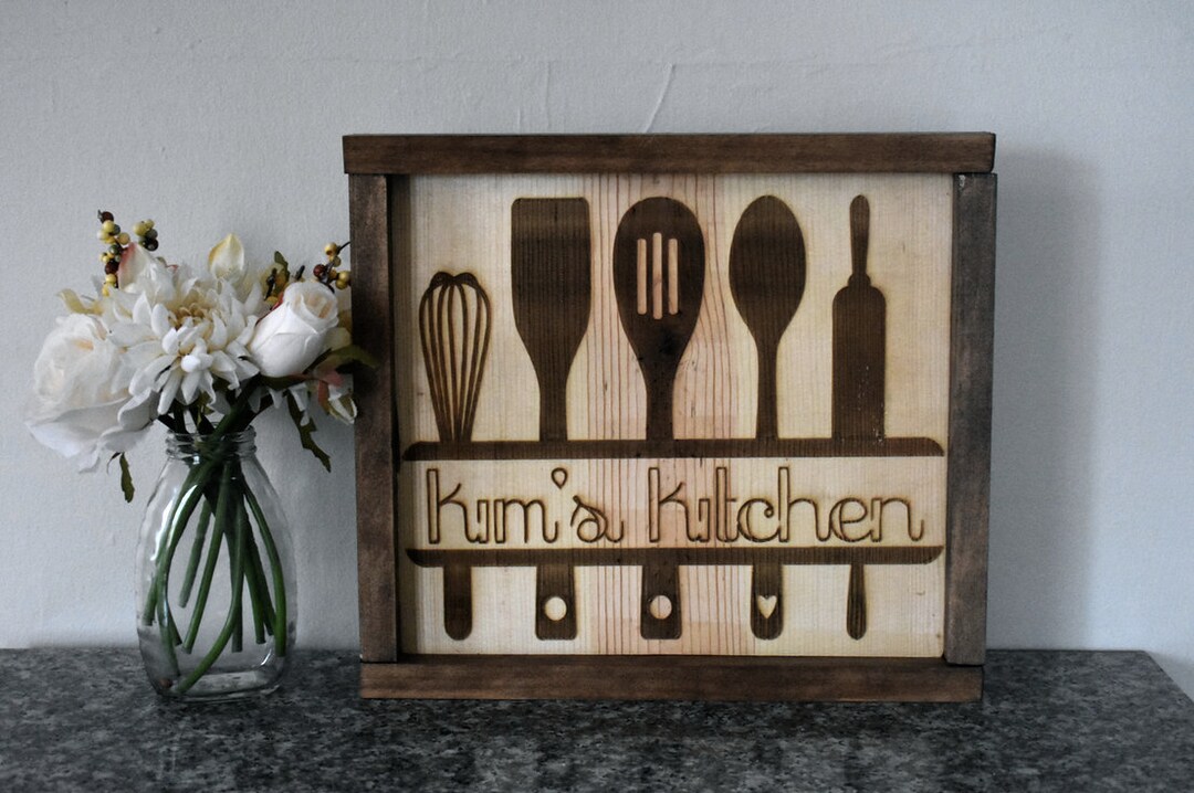 Personalized Kitchen Sign, Custom Engraved, Mother's Gift, Kitchen ...