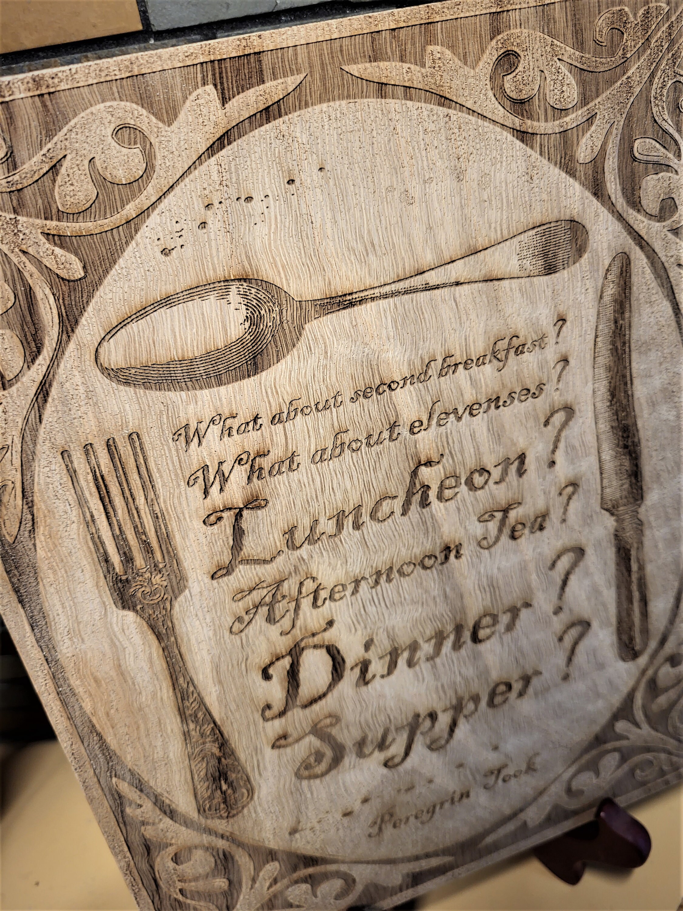 Hobbit Daily Meals Engraved Plaque Sign Second Breakfast Sign - Etsy