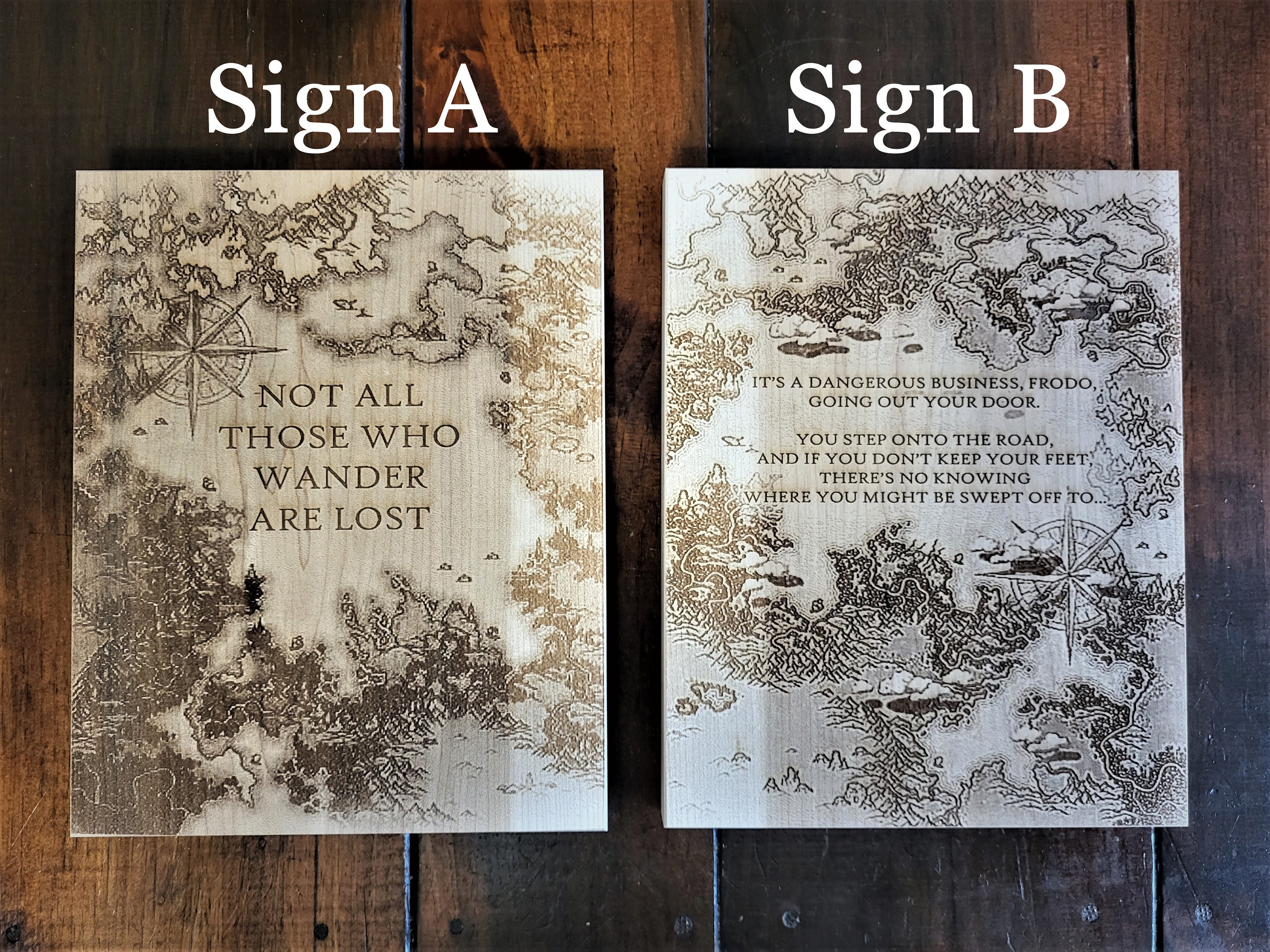 Lord of the Rings Engraved Wood Sign Rustic Hobbit Sign Not - Etsy