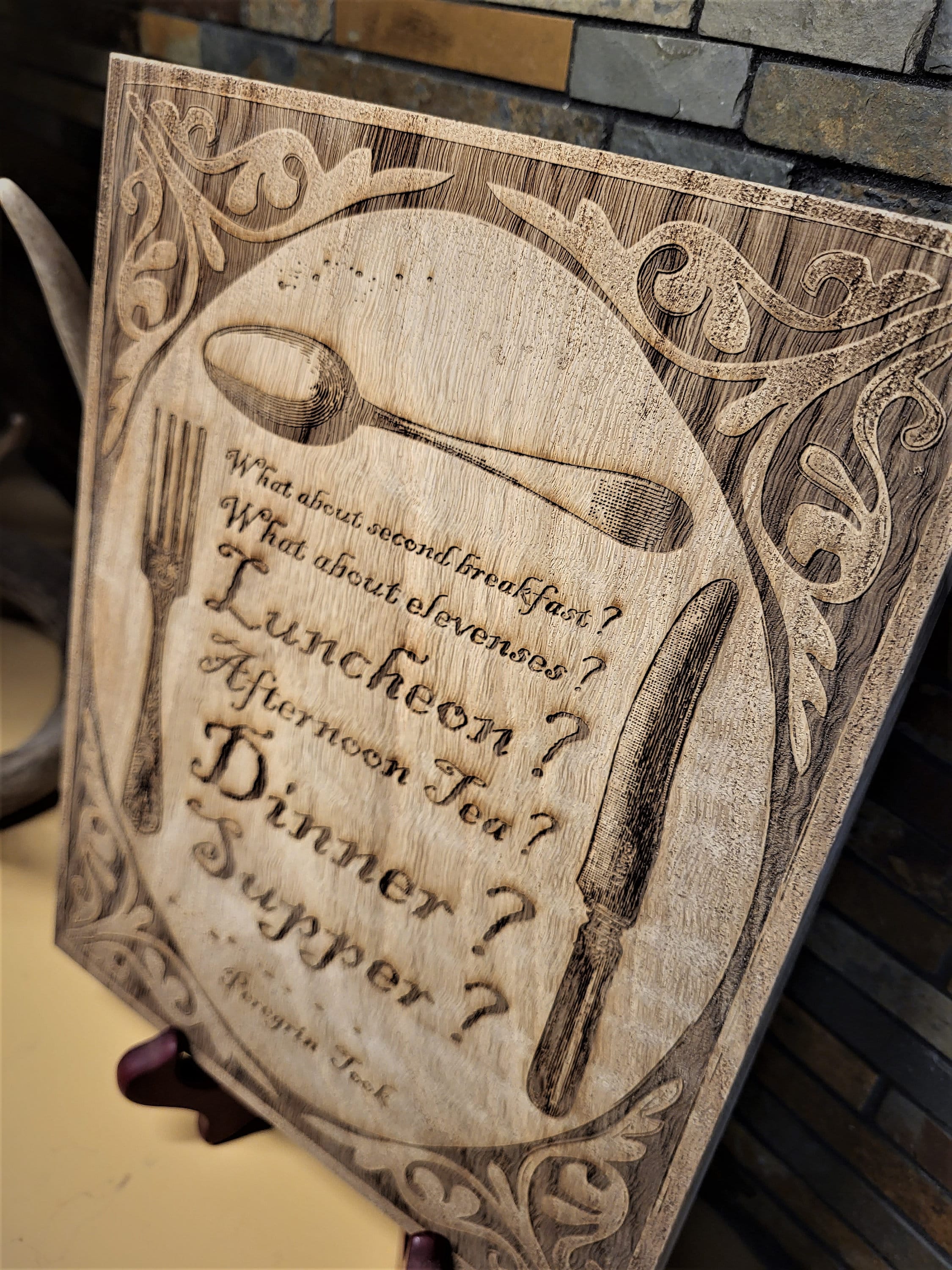 Hobbit Daily Meals Engraved Plaque Sign Second Breakfast Sign - Etsy