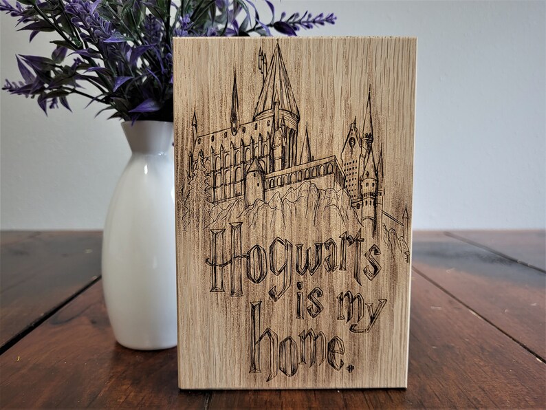 Harry Potter Sign Engraved Wood Sign Plaque Hogwarts is My - Etsy