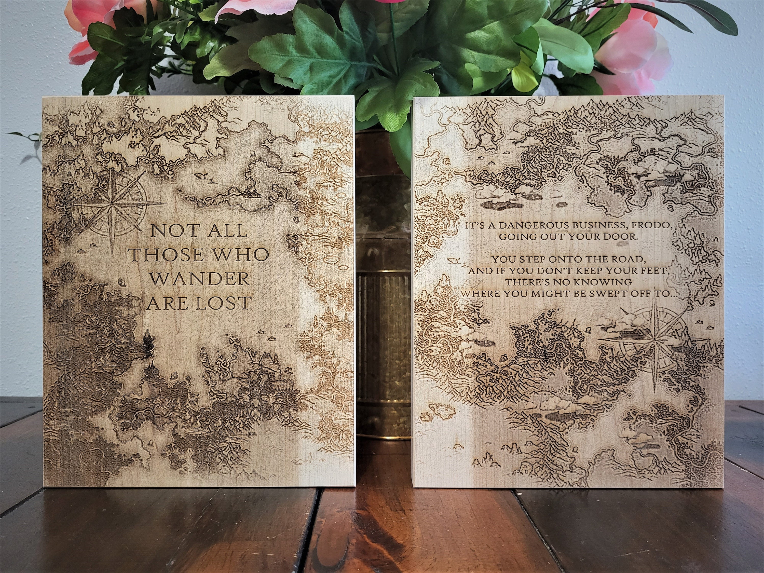 Lord of the Rings Engraved Wood Sign Rustic Hobbit Sign Not - Etsy