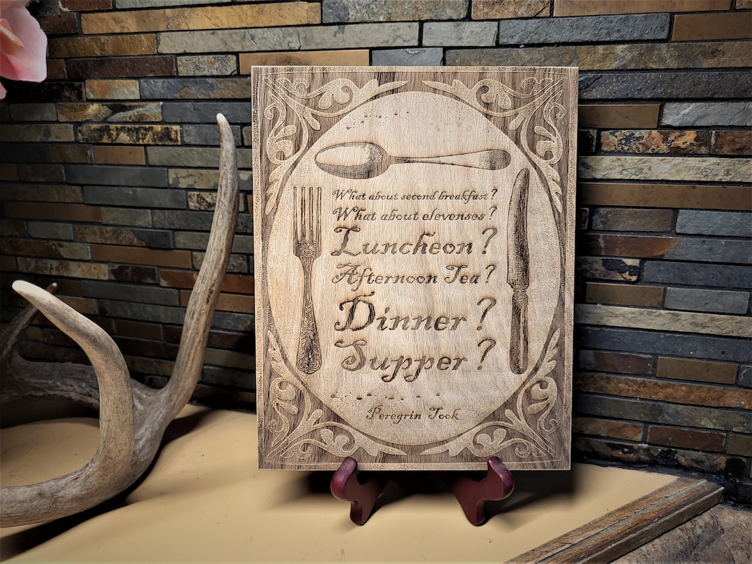 Hobbit Daily Meals Engraved Plaque Sign, Second Breakfast Sign - Etsy