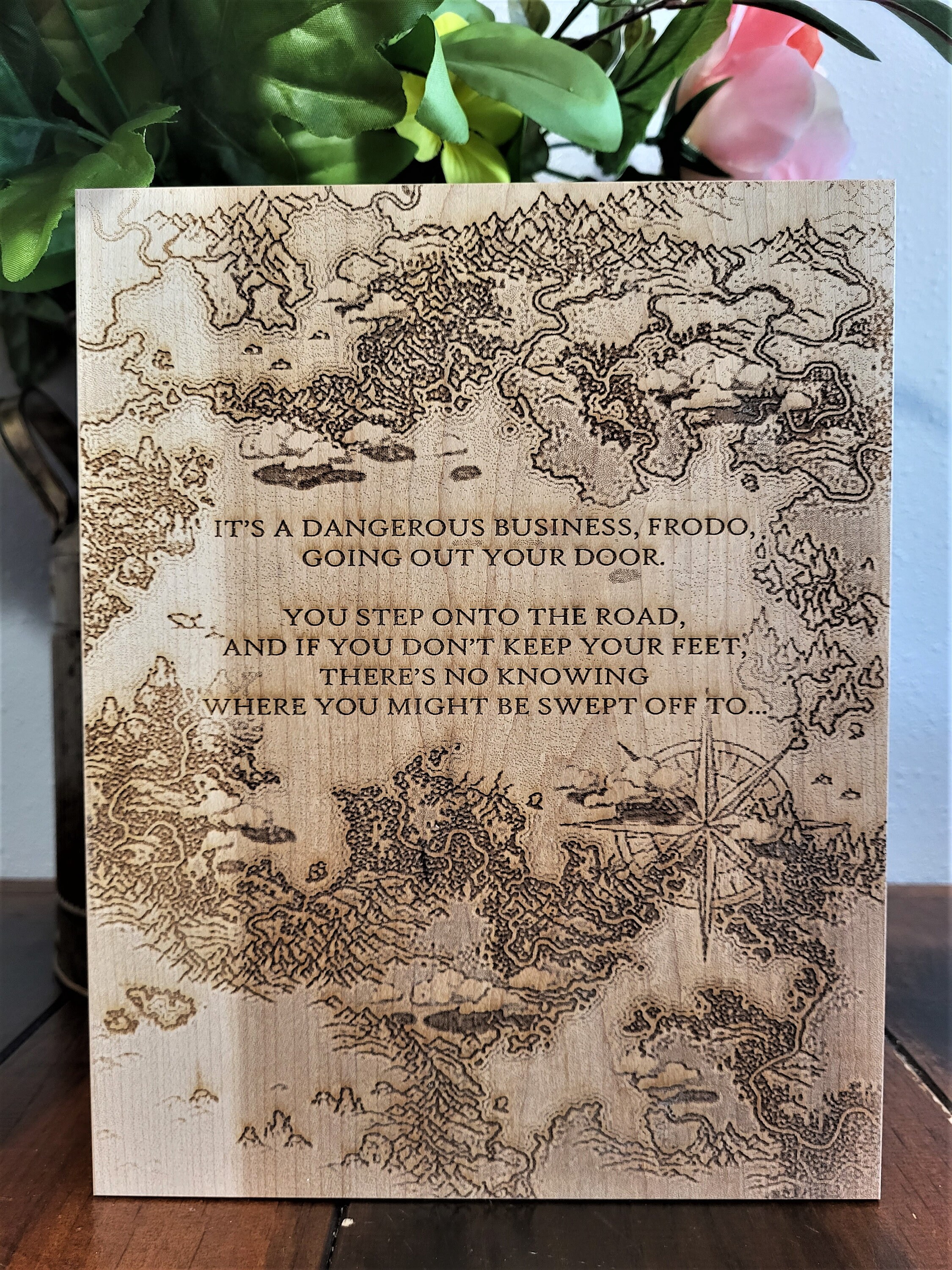 Lord of the Rings Engraved Wood Sign Rustic Hobbit Sign Not - Etsy