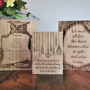 Harry Potter Sign Engraved, Happiness Can Be Found, Turn on the Light ...