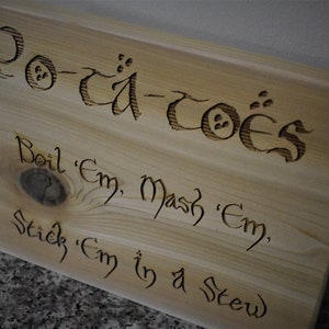 Lord of the Rings Sign, Potatoes Sign From LOTR, Boil Em Mash Em Quote ...