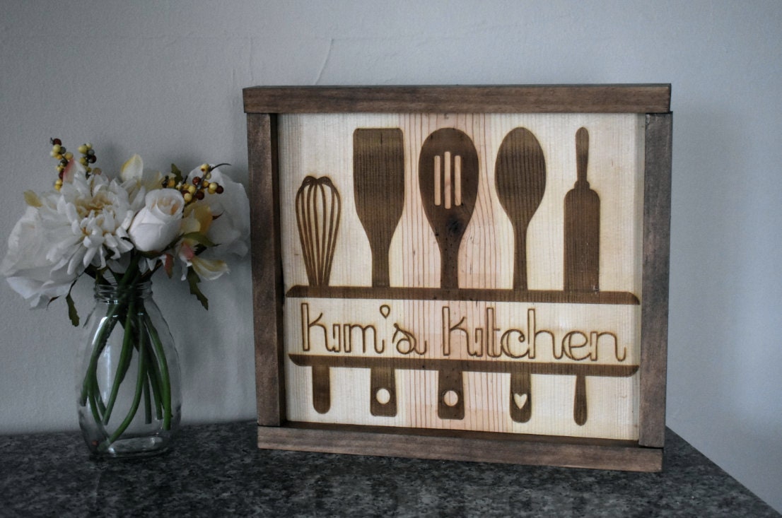 Personalized Engraved Wood Kitchen Sign: Custom Decor - Etsy